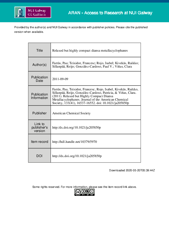 (PDF) Relaxed but Highly Compact Diansa Metallacyclophanes | Màrius ...