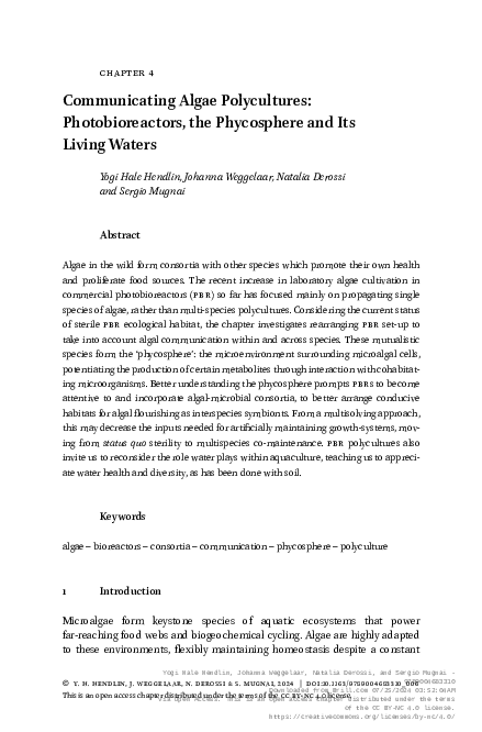 (PDF) Communicating Algae Polycultures: Photobioreactors, the ...