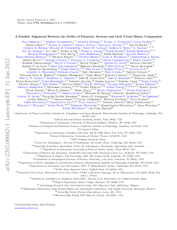 Pdf A Possible Alignment Between The Orbits Of Planetary Systems And Their Visual Binary