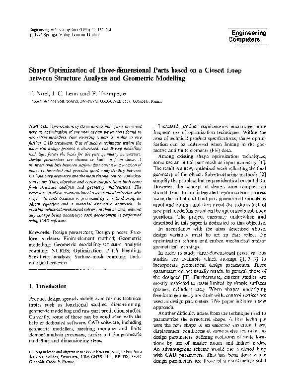 (PDF) Shape optimization of three-dimensional parts based on a closed loop between structure ...