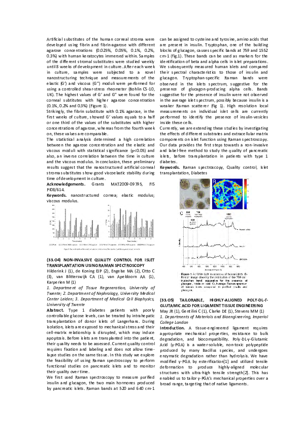 (PDF) Non-invasive quality control for ISLET transplantation using ...