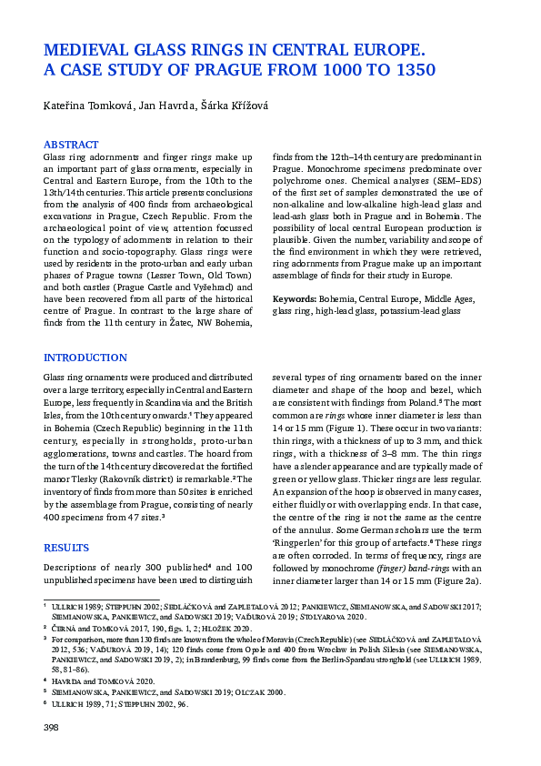 (PDF) Medieval Glass Rings in Central Europe. A Case Study of Prague from 1000 to 1350.
