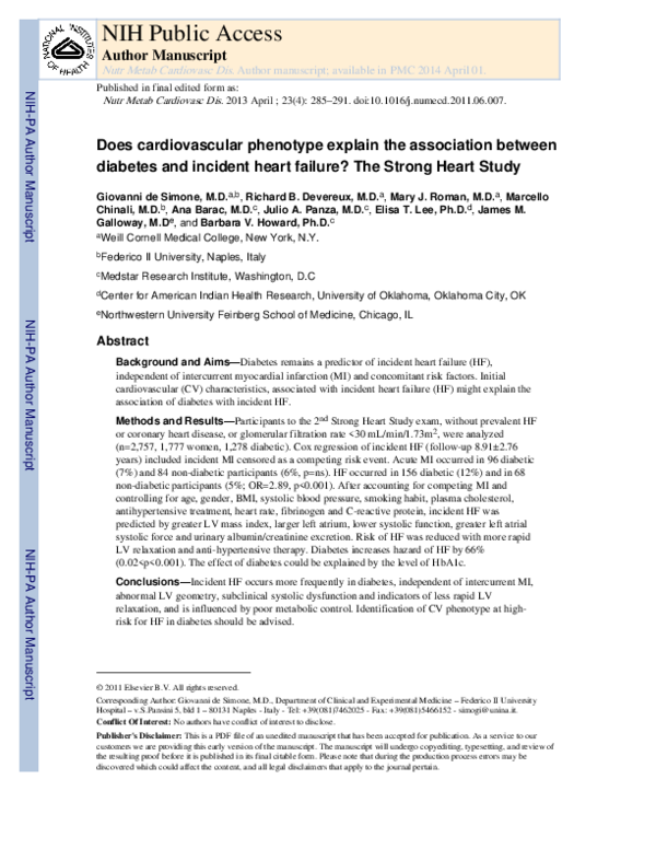 (PDF) Does cardiovascular phenotype explain the association between ...