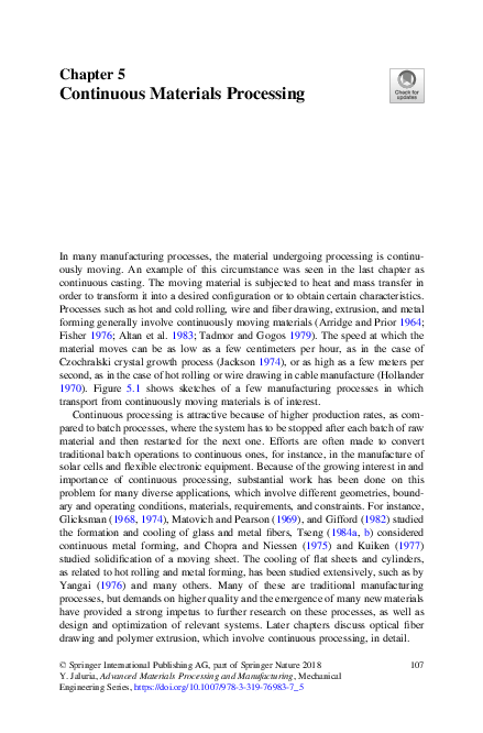 (PDF) Continuous Materials Processing