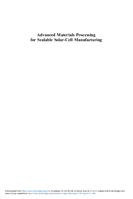 (PDF) Advanced Materials Processing and Manufacturing