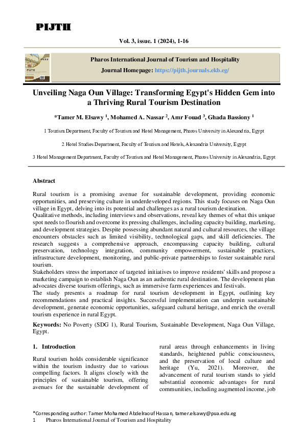 (PDF) Unveiling Naga Oun Village: Transforming Egypt's Hidden Gem into ...