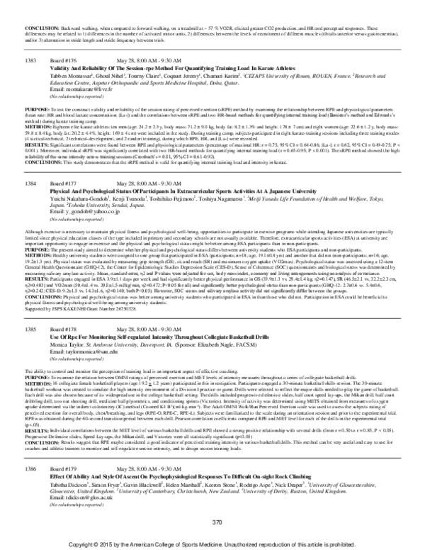 Pdf Validity And Reliability Of The Session Rpe Method For Quantifying Training Load In Karate