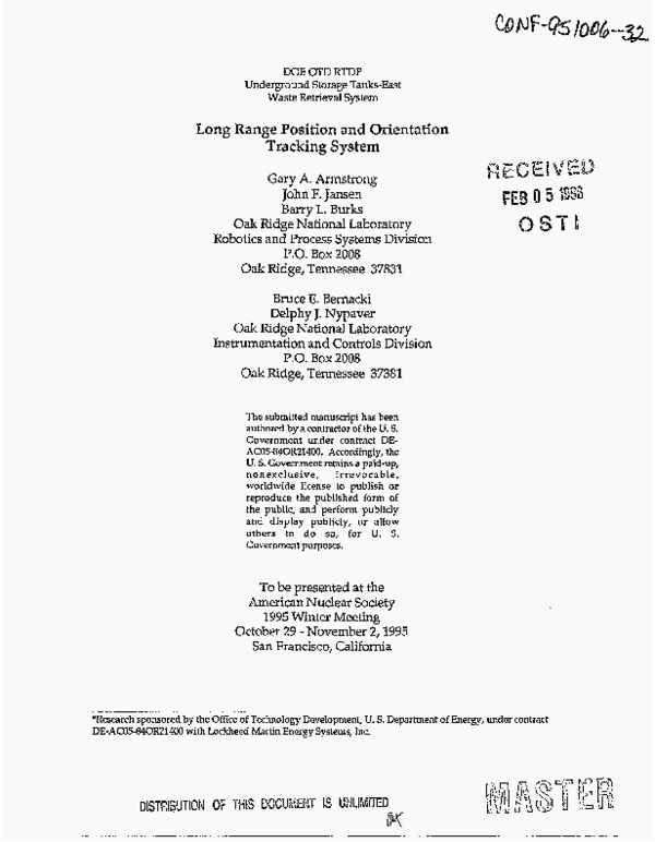 (PDF) Long-range position and orientation tracking system
