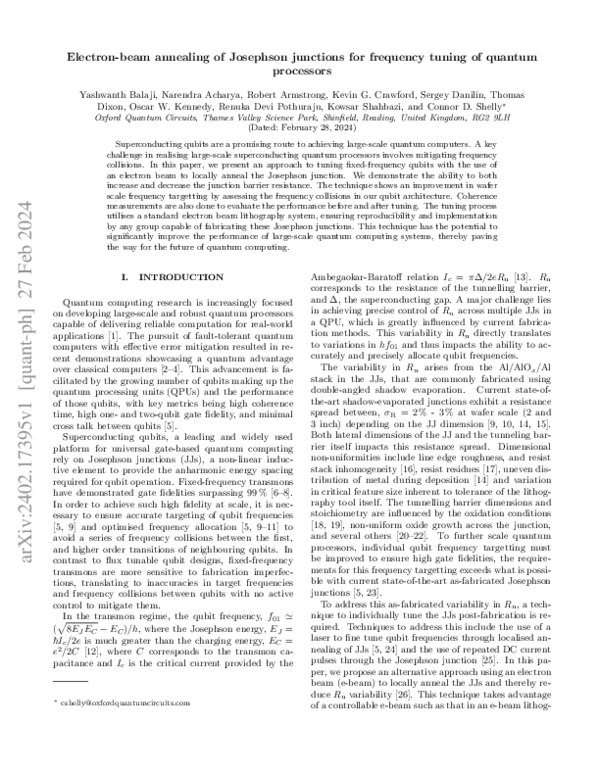 (PDF) Electron-beam annealing of Josephson junctions for frequency tuning of quantum processors