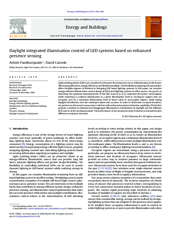(PDF) Daylight integrated illumination control of LED systems based on ...