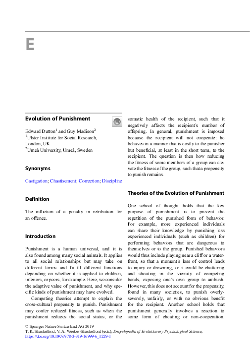 (PDF) Evolution of Punishment
