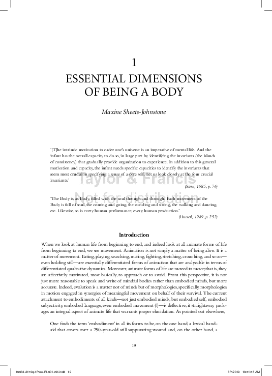 (PDF) Essential Dimensions of Being a Body