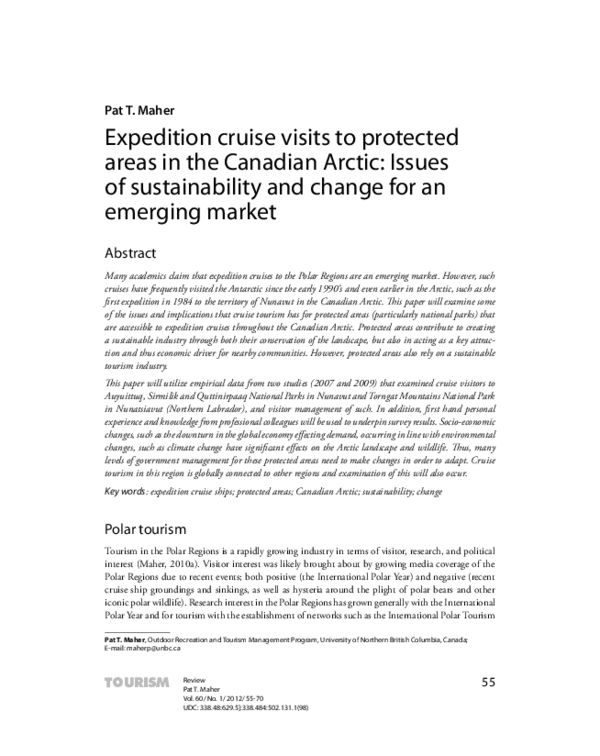 (PDF) Expedition cruise visits to protected areas in the Canadian ...