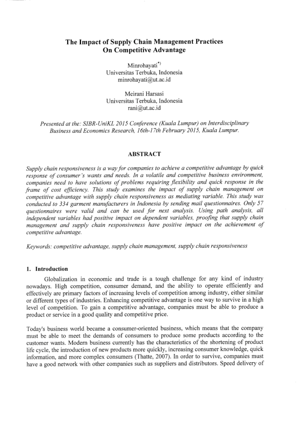 (PDF) The impact of supply chain management practices on performance of SMEs