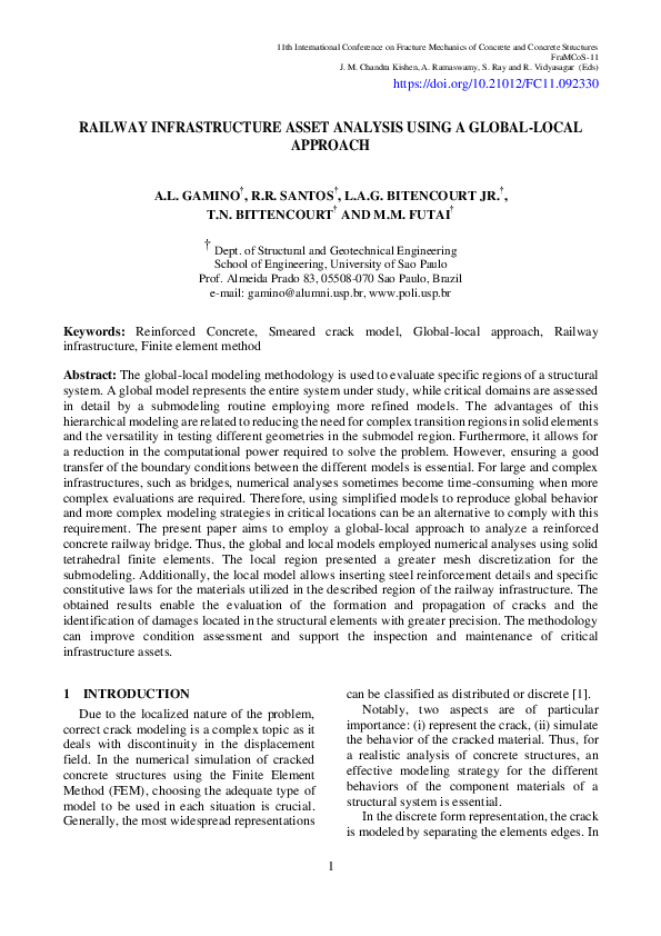 (PDF) Railway Infrastructure Asset Analysis Using A Global-Local Approach