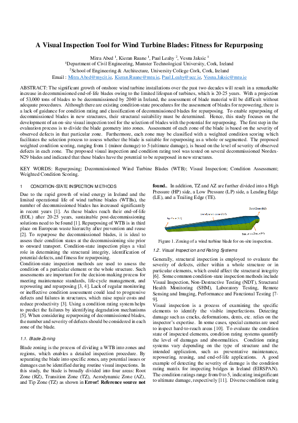 (PDF) A Visual Inspection Tool for Wind Turbine Blades: Fitness for ...