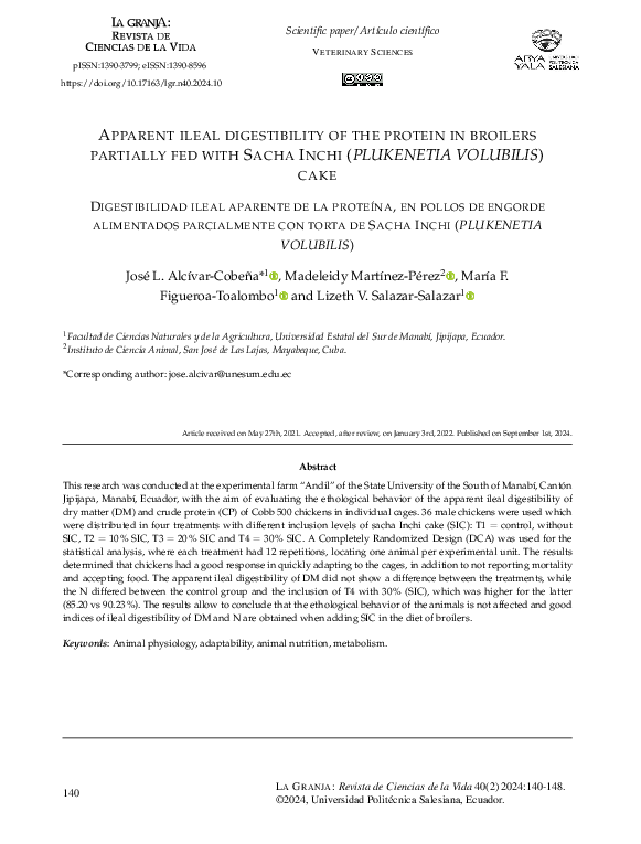 (PDF) APPARENT ILEAL DIGESTIBILITY OF THE PROTEIN IN BROILERS PARTIALLY ...