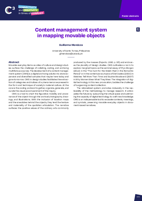 (PDF) Content management system in mapping movable objects