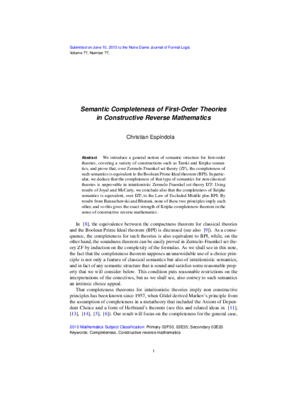 (PDF) Semantic Completeness in Constructive RM