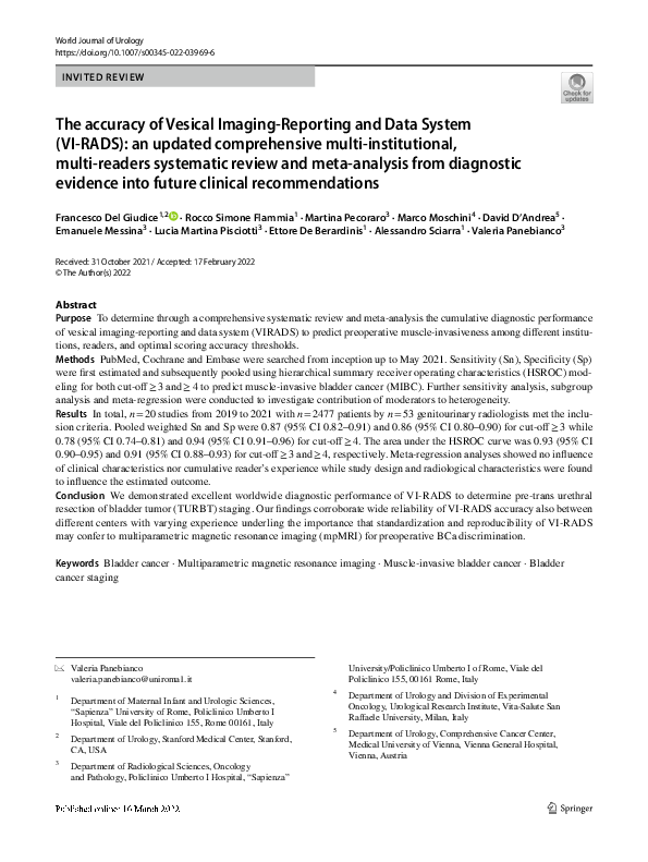 (PDF) The accuracy of Vesical Imaging-Reporting and Data System (VI ...