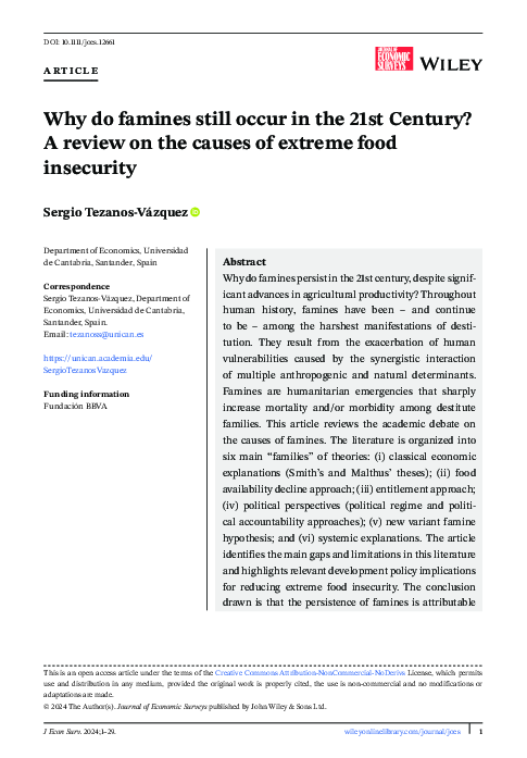 (PDF) Why do famines still occur in the 21st Century? A review on the ...