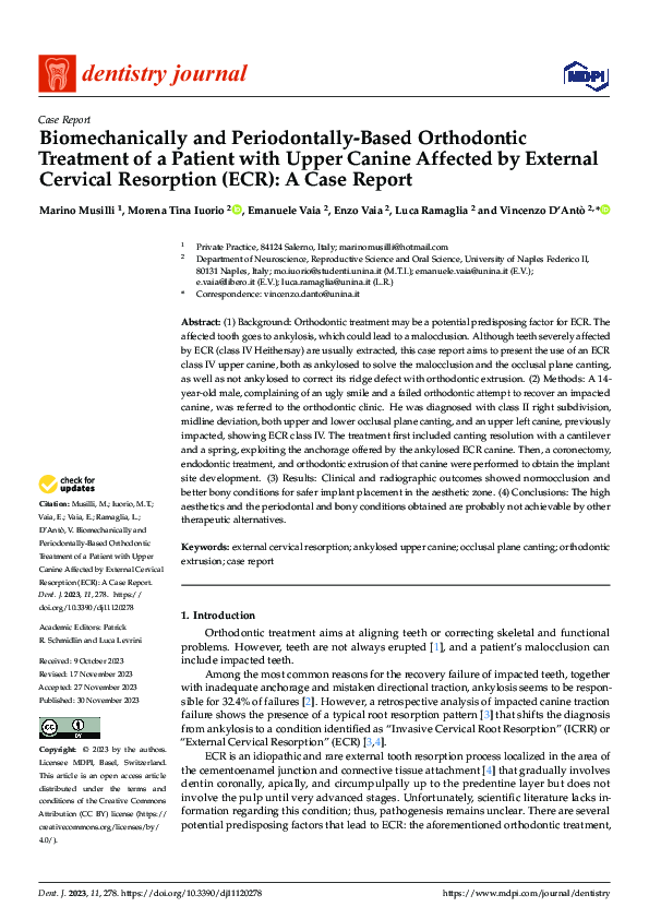 (PDF) Biomechanically and Periodontally-Based Orthodontic Treatment of ...
