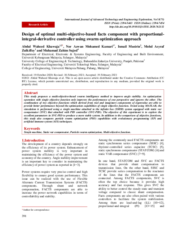(PDF) Design of optimal multi-objective-based facts component with ...