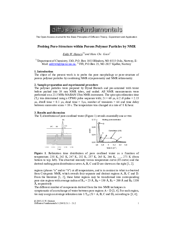 (PDF) Probing Pore-Structure within Porous Polymer Particles by NMR