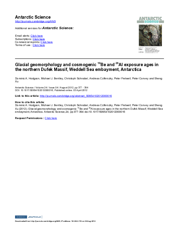 (PDF) Glacial geomorphology and cosmogenic 10 Be and 26 Al exposure ...