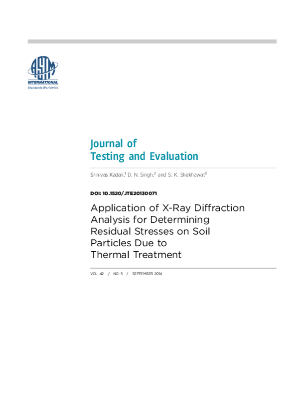 (PDF) Application of X-Ray Diffraction Analysis for Determining Residual Stresses on Soil ...