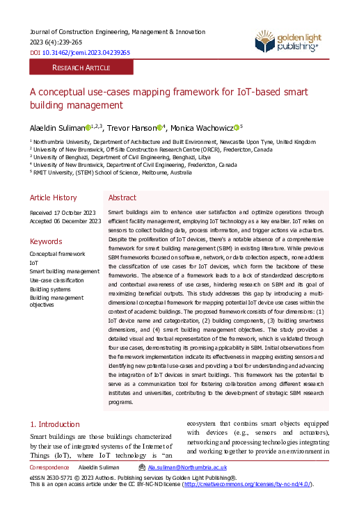 (PDF) A conceptual use-cases mapping framework for IoT-based smart ...