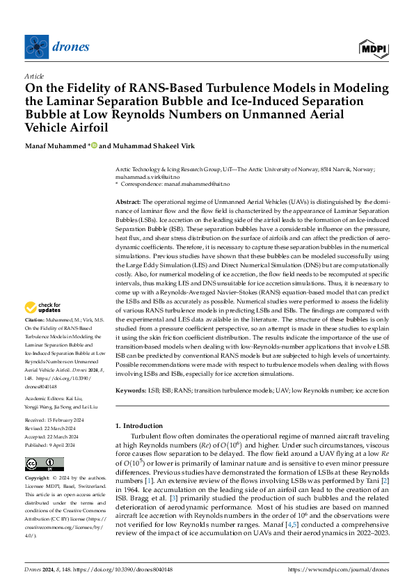 (PDF) On the Fidelity of RANS-Based Turbulence Models in Modeling the Laminar Separation Bubble ...