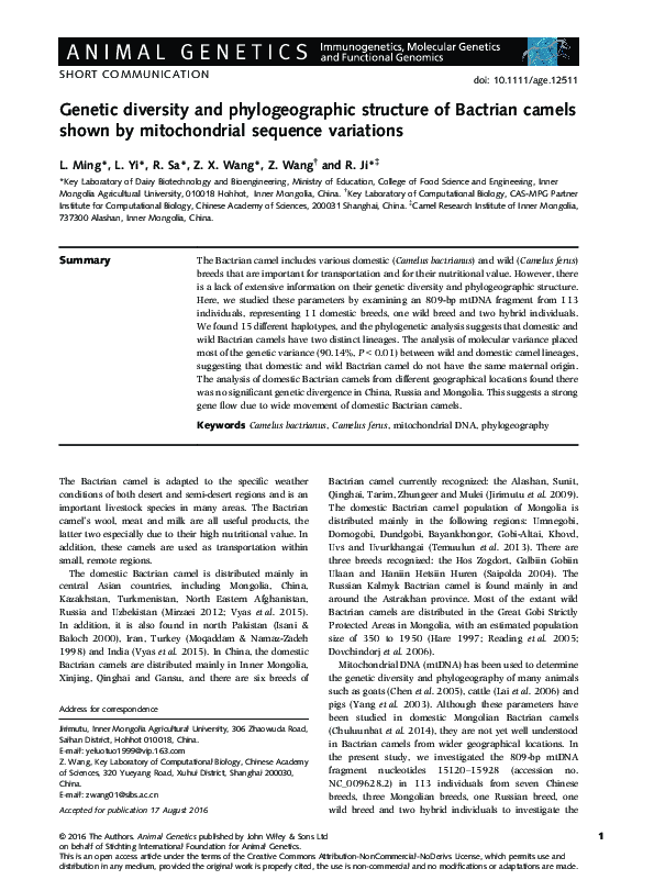 (PDF) Genetic diversity and phylogeographic structure of sixteen ...