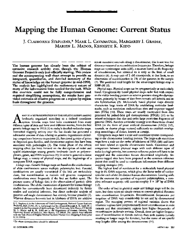 (PDF) Mapping the Human Genome: Current Status