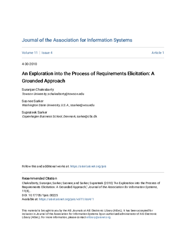 (PDF) An Exploration into the Process of Requirements Elicitation: A ...