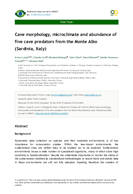 (PDF) Cave morphology, microclimate and abundance of five cave ...