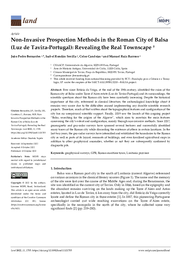 (PDF) Non-Invasive Prospection Methods in the Roman City of Balsa (Luz ...