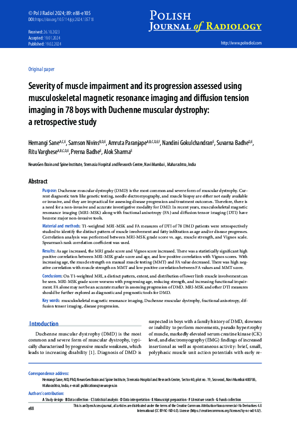 (PDF) Severity of muscle impairment and its progression assessed using ...