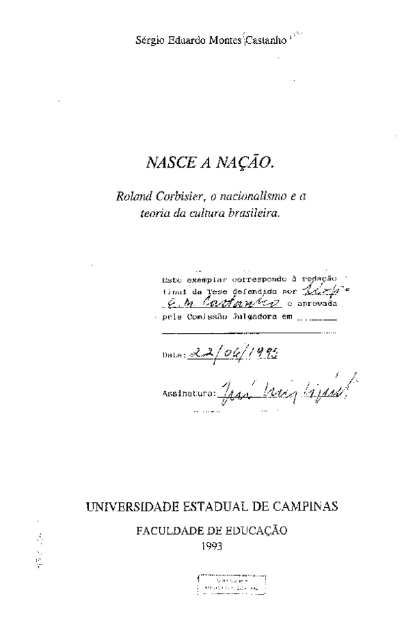 (PDF) Tese sobre Corbisier e a filosofia do Brasil - Nasce a nação ...
