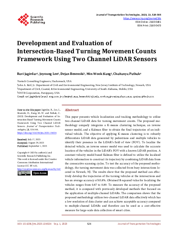 Pdf Development And Evaluation Of Intersection Based Turning Movement Counts Framework Using