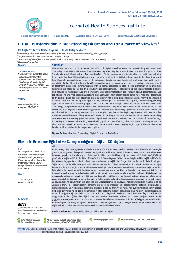 (PDF) Digital Transformation in Breastfeeding Education and Consultancy ...