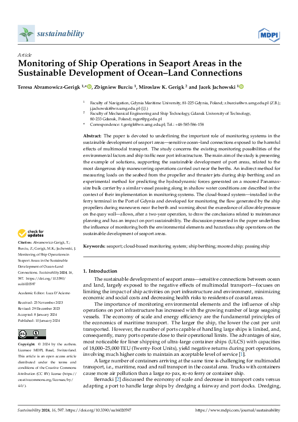 (PDF) Monitoring of Ship Operations in Seaport Areas in the Sustainable ...