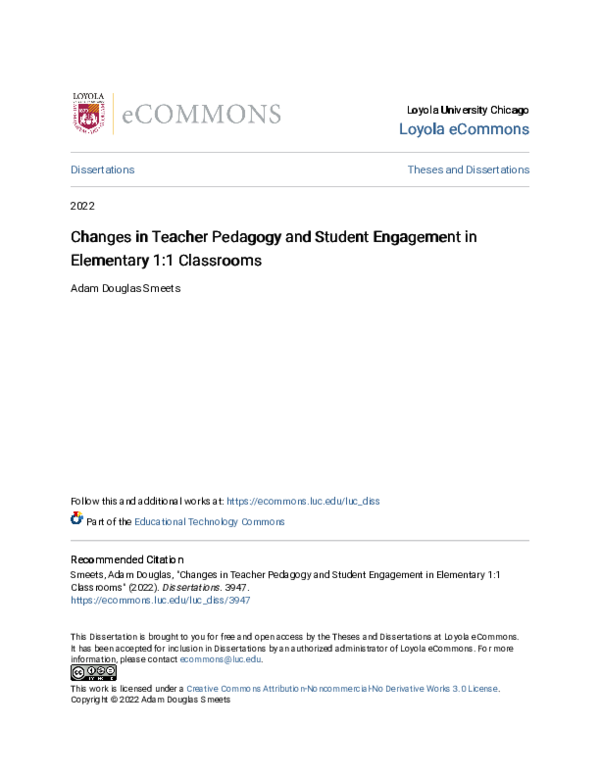 (PDF) Changes in Teacher Pedagogy and Student Engagement in Elementary ...