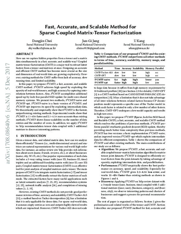 Pdf Fast Accurate And Scalable Method For Sparse Coupled Matrix