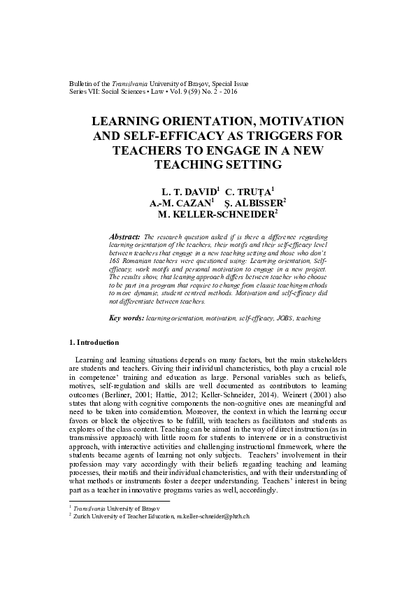 (PDF) Learning orientation, motivation and self-efficacy as triggers ...