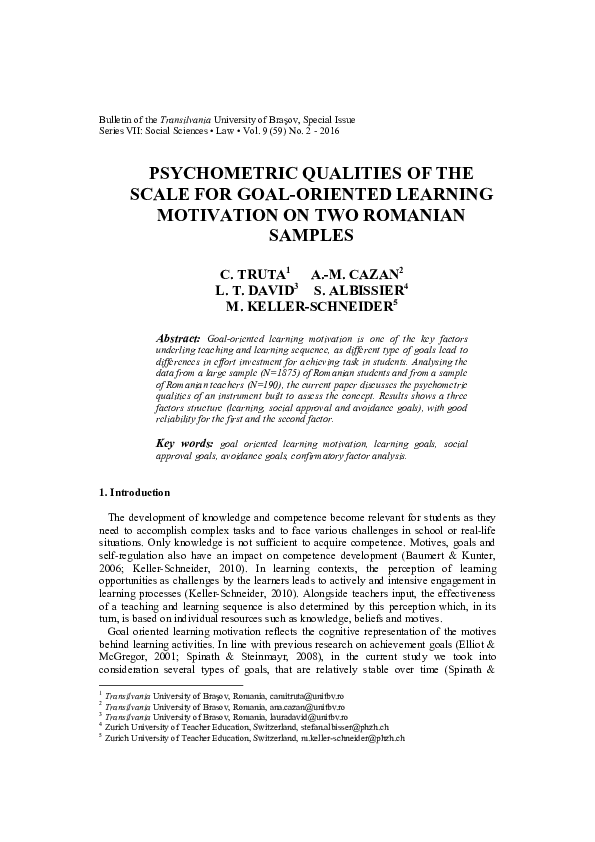 (PDF) Psychometric qualities of the scale for goal-oriented learning ...