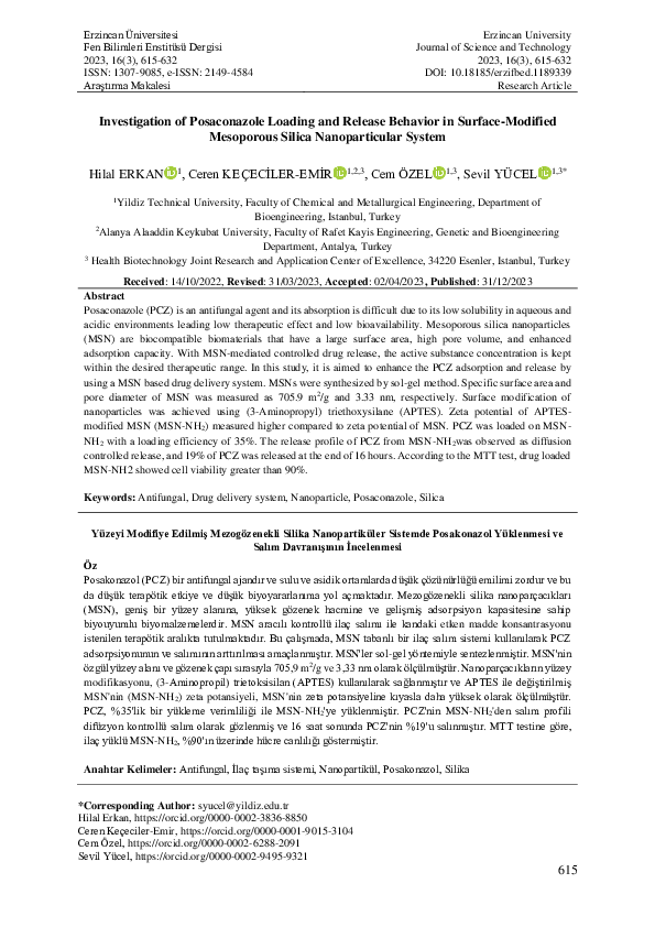 (PDF) Posaconazole Loading and Release Behavior in Surface-Modified Mesoporous Silica ...