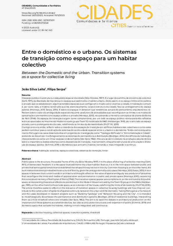 (PDF) Entre o doméstico e o urbano: Os sistemas de transição como ...