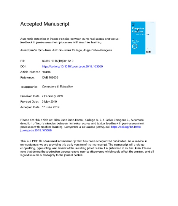 (PDF) Automatic detection of inconsistencies between numerical scores and textual feedback in ...