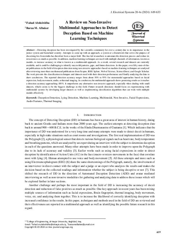 (PDF) A Review on Non-Invasive Multimodal Approaches to Detect Deception Based on Machine ...